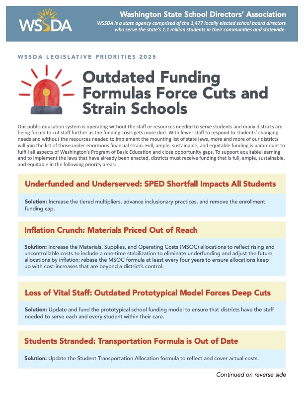 Legislative Priorities - WSSDA